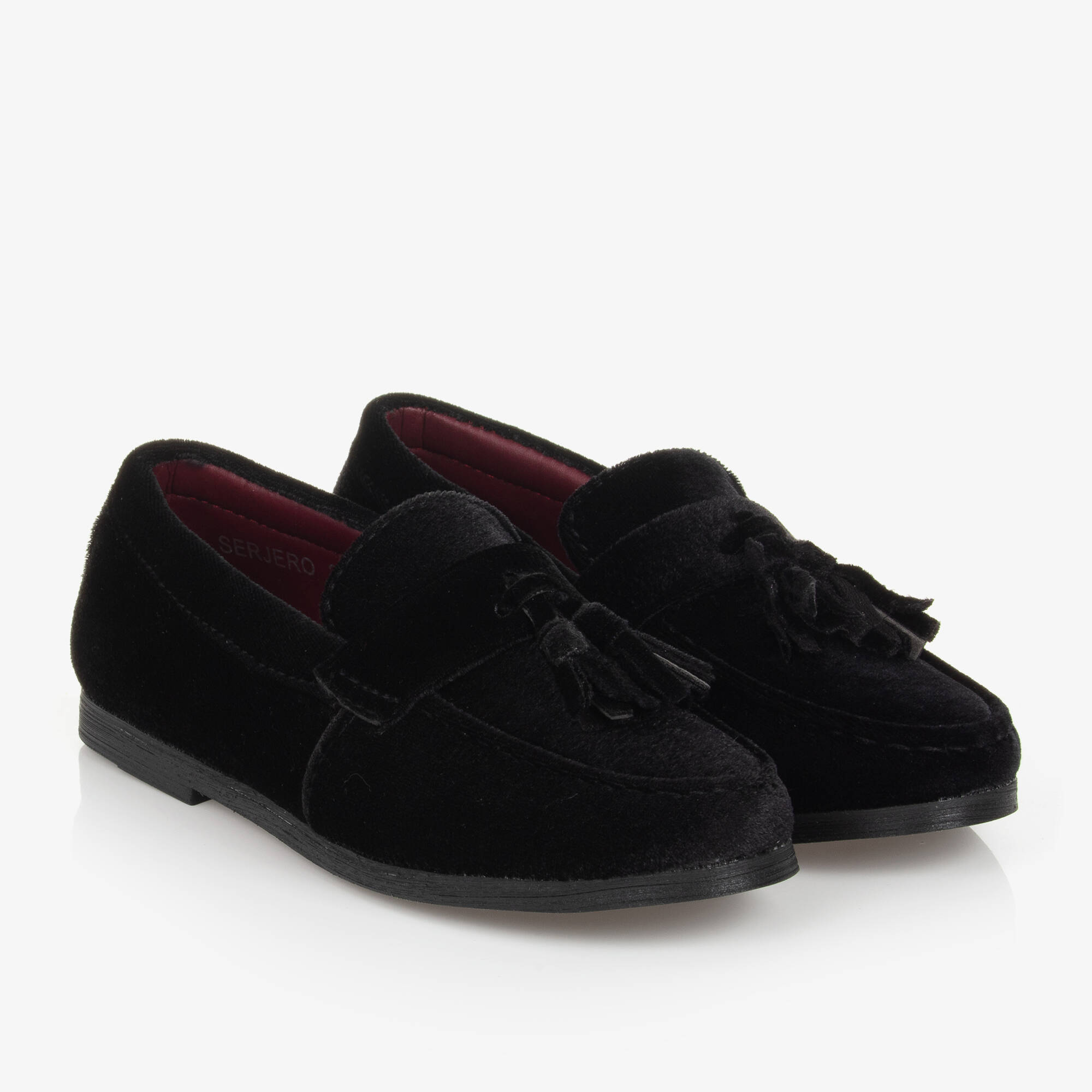 Romano - Boys Classic Black Velvet Loafers | Childrensalon Outlet