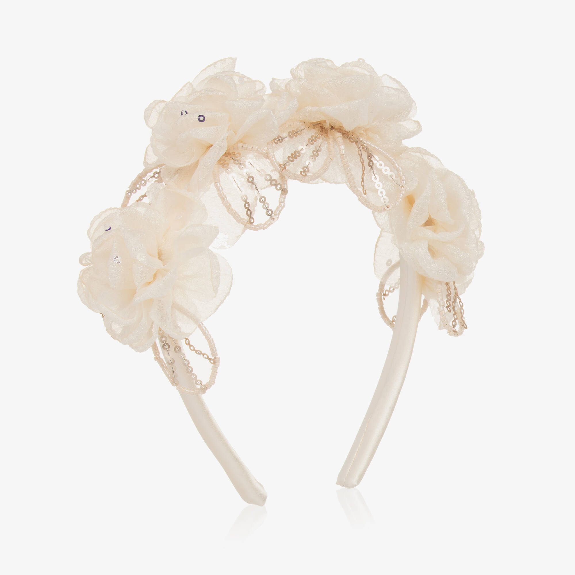Self-Portrait - Girls Cream Blossom Headband | Childrensalon Outlet