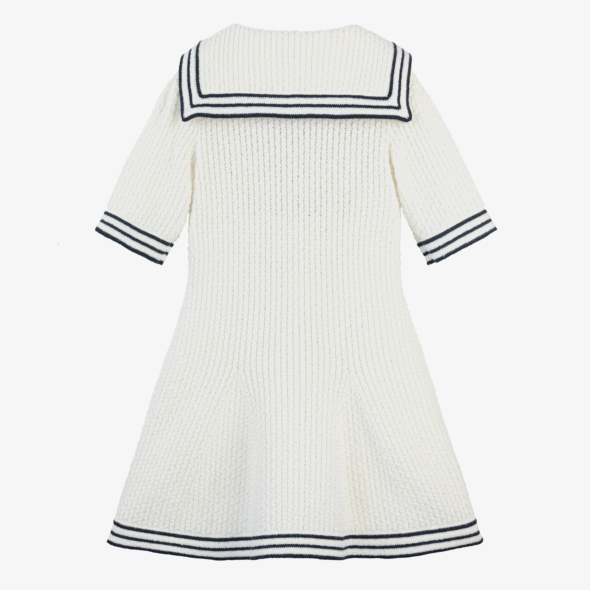 Self-Portrait - Girls Cream Nautical Knit Dress | Childrensalon Outlet