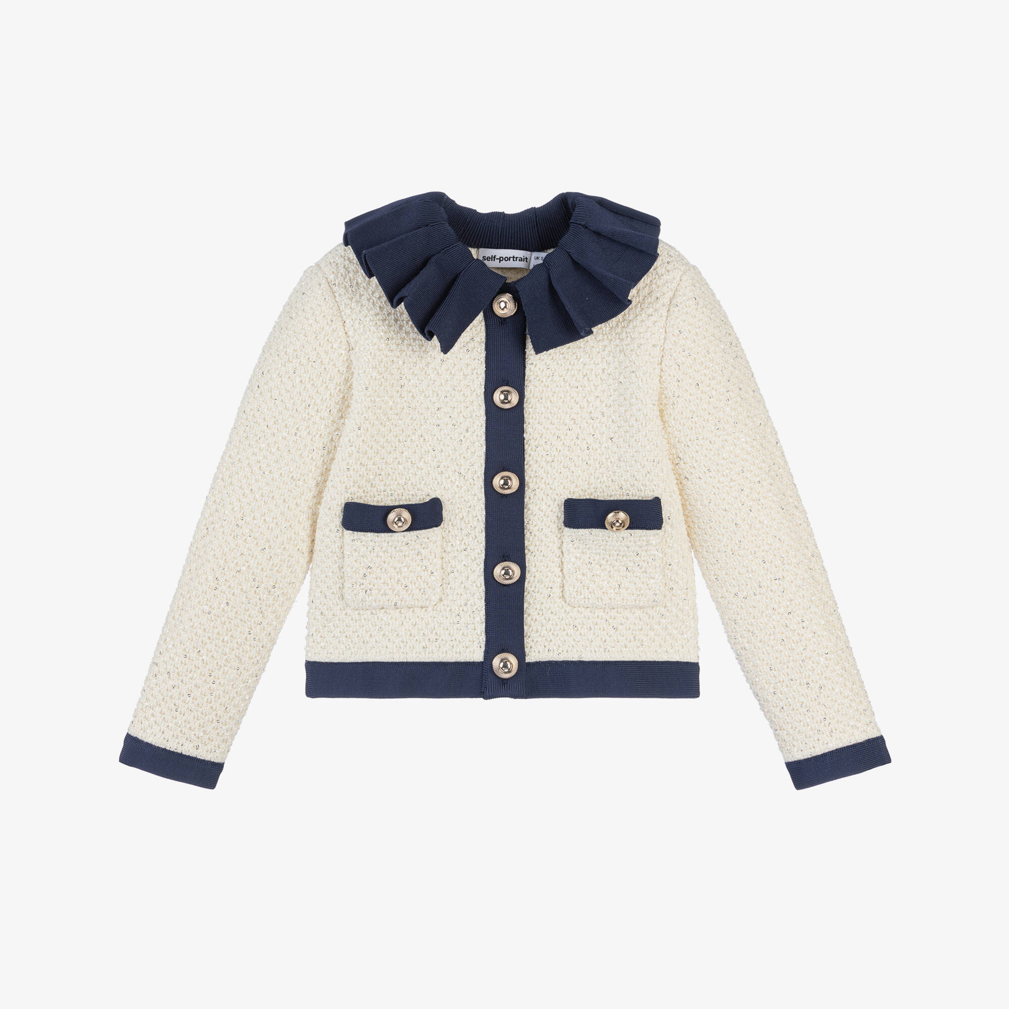 Self-Portrait - Girls Elegant Ivory Knit Jacket | Childrensalon Outlet