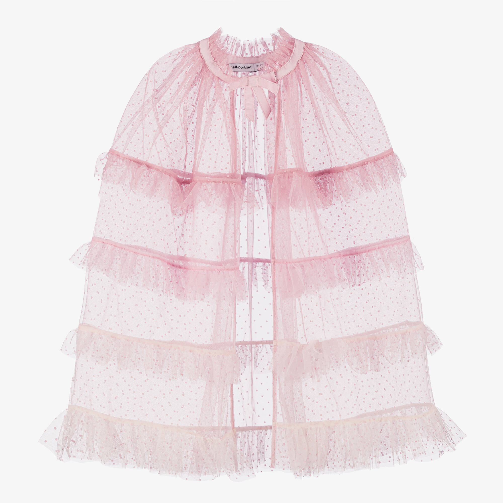 Self-Portrait - Girls Pink Gradient Tulle Cape | Childrensalon Outlet