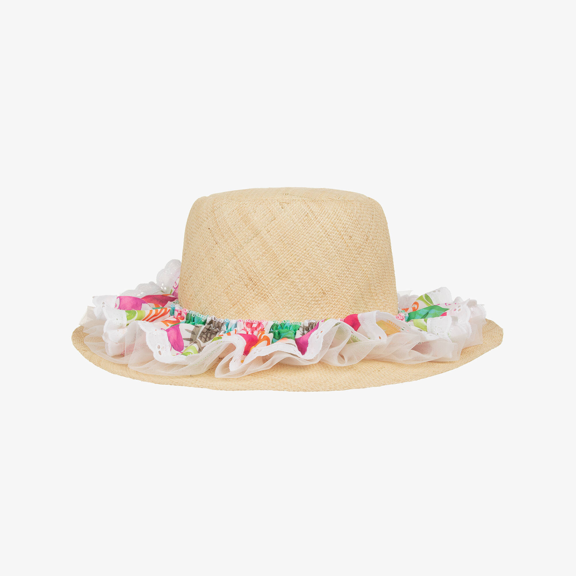 Selini Action - Girls Elegant Beige Woven Hat | Childrensalon Outlet