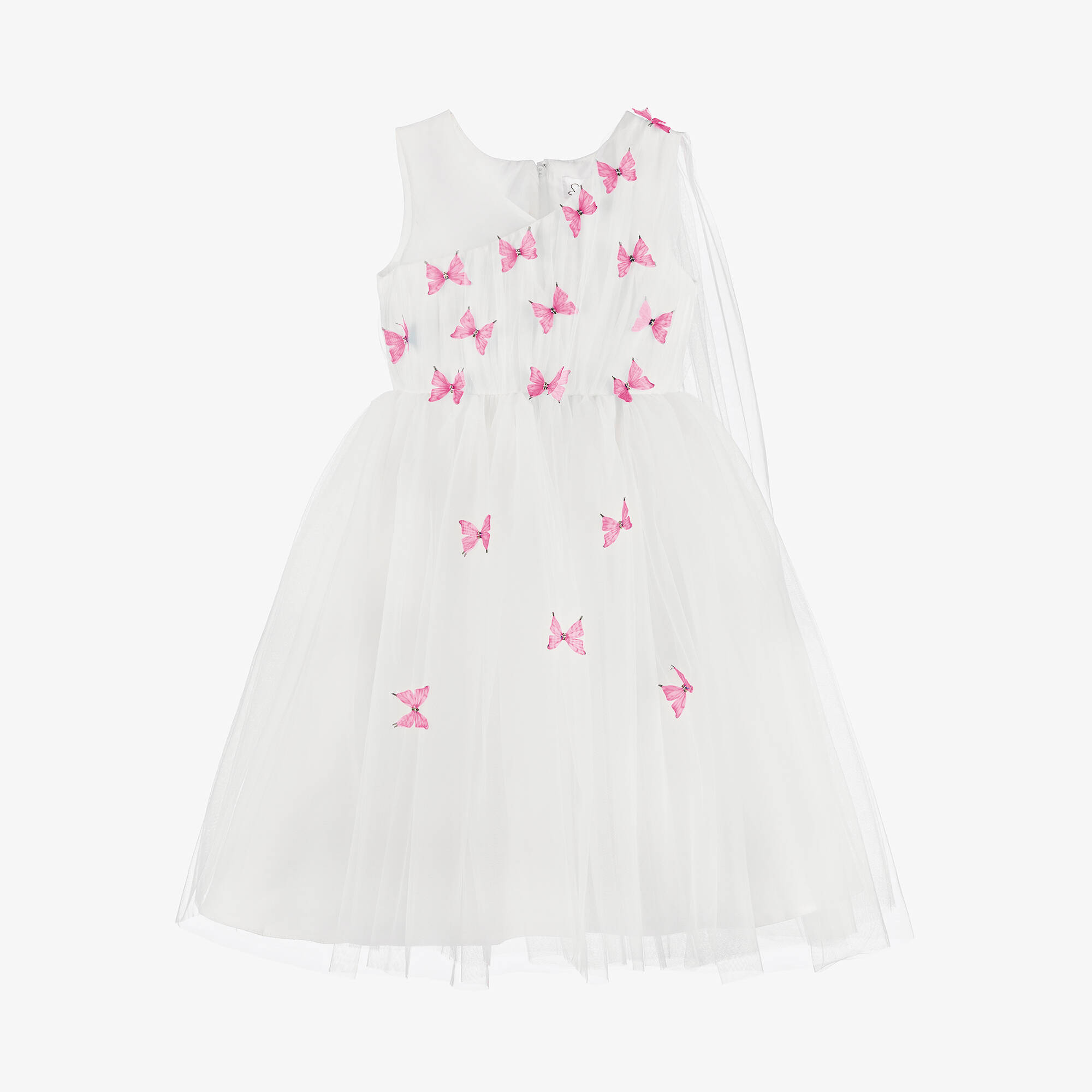 Sevva - Girls Delicate Pink Butterfly Gown | Childrensalon Outlet