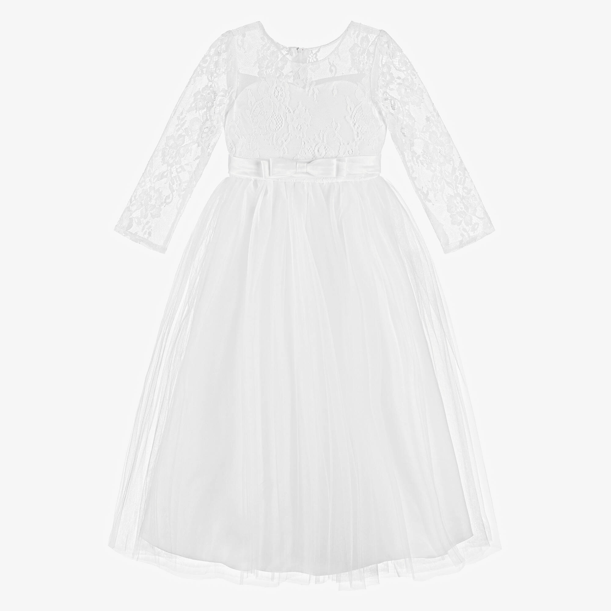 Sevva - Girls Elegant White Lace Gown | Childrensalon Outlet