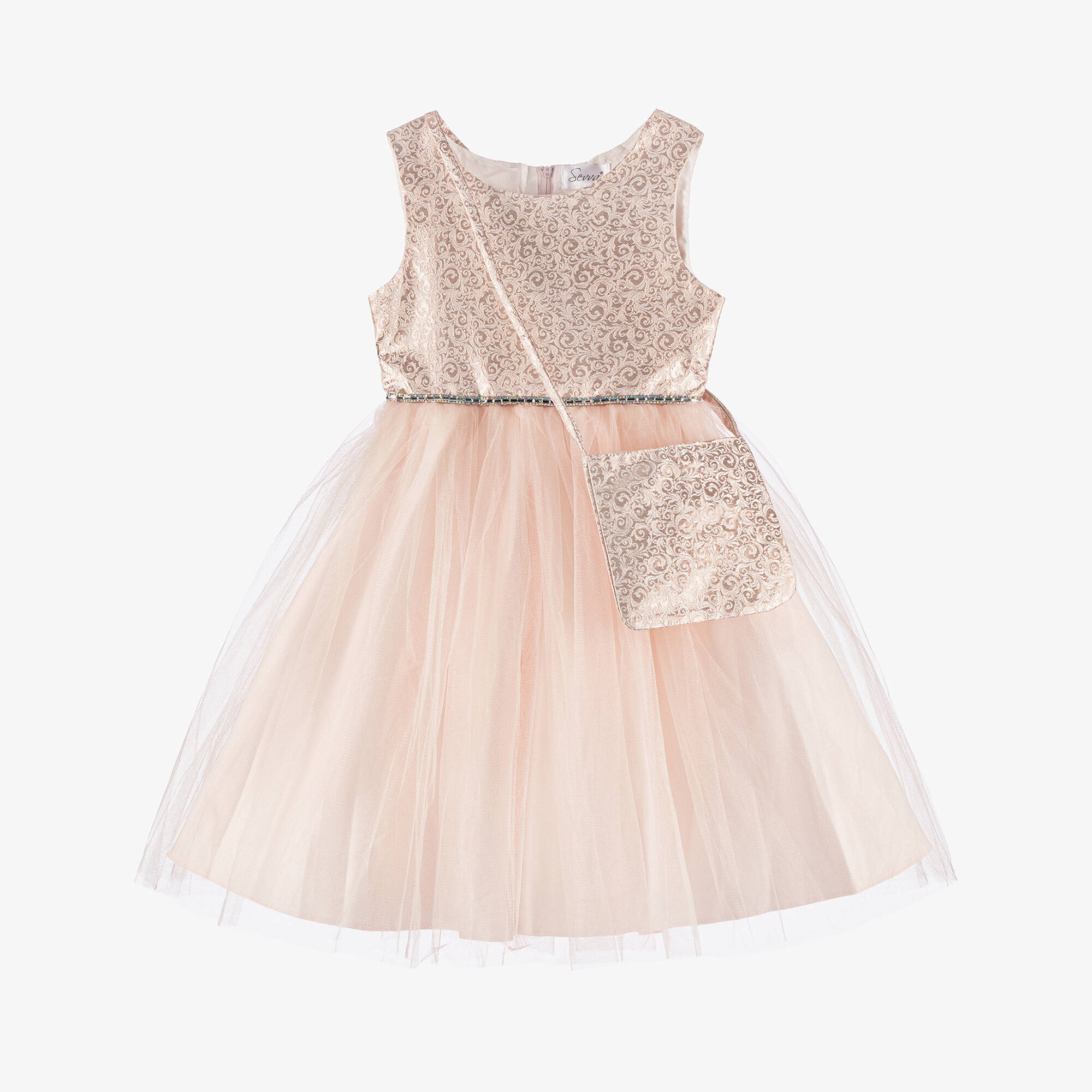 Sevva - Girls Pink Satin & Tulle Ensemble | Childrensalon Outlet