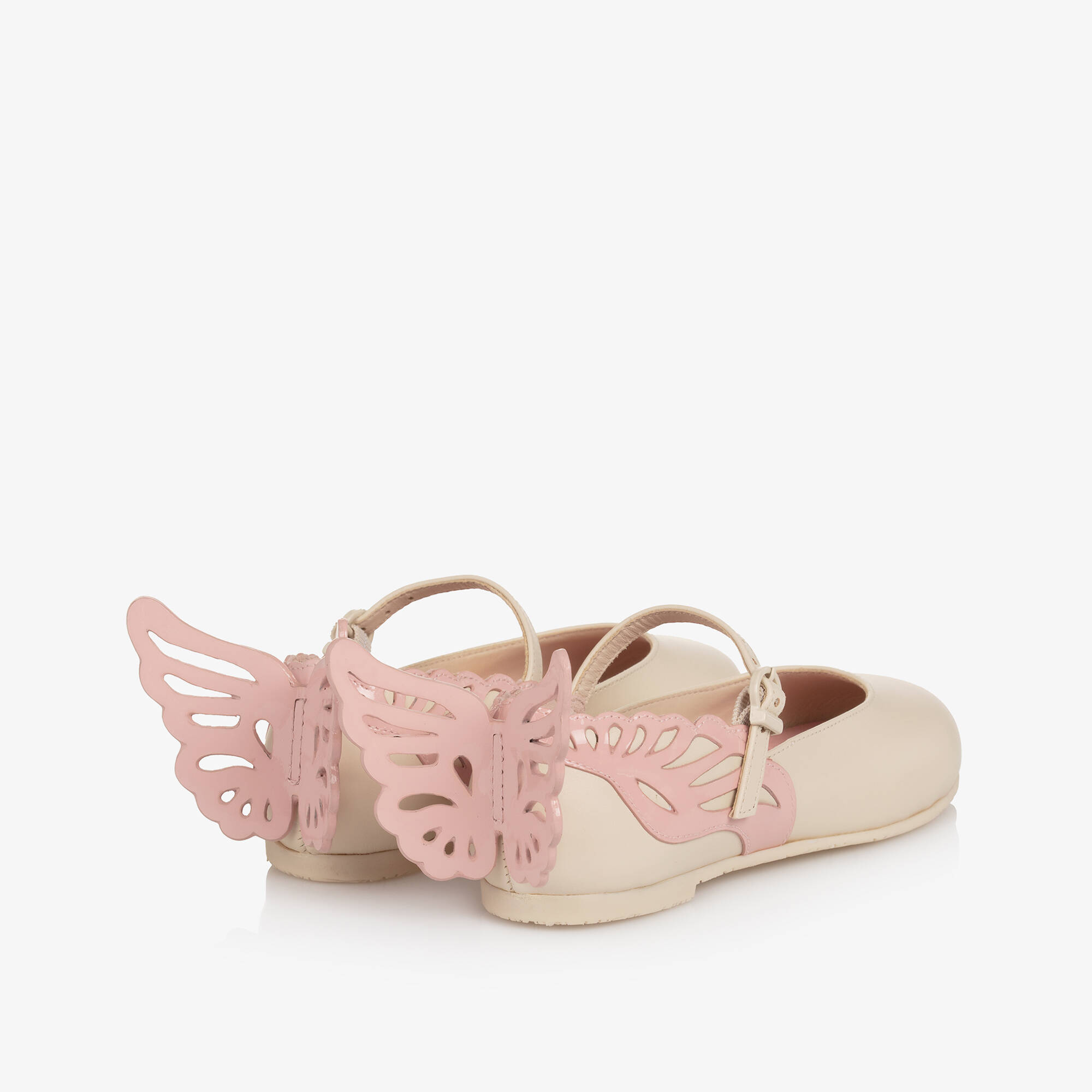 Sophia Webster Mini - Girls Creamy Leather Angelic Flats ...