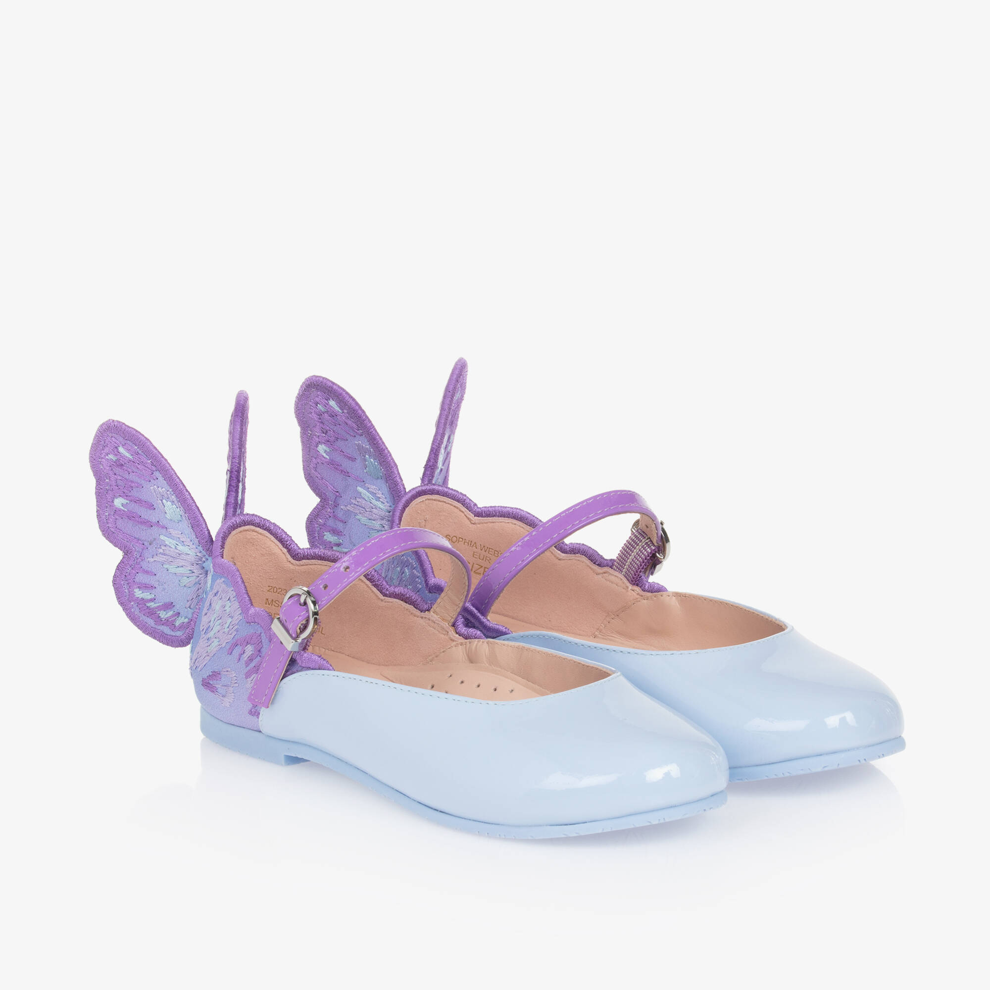 Sophia Webster Mini - Girls Patent Lilac Blue Chiara Shoes ...