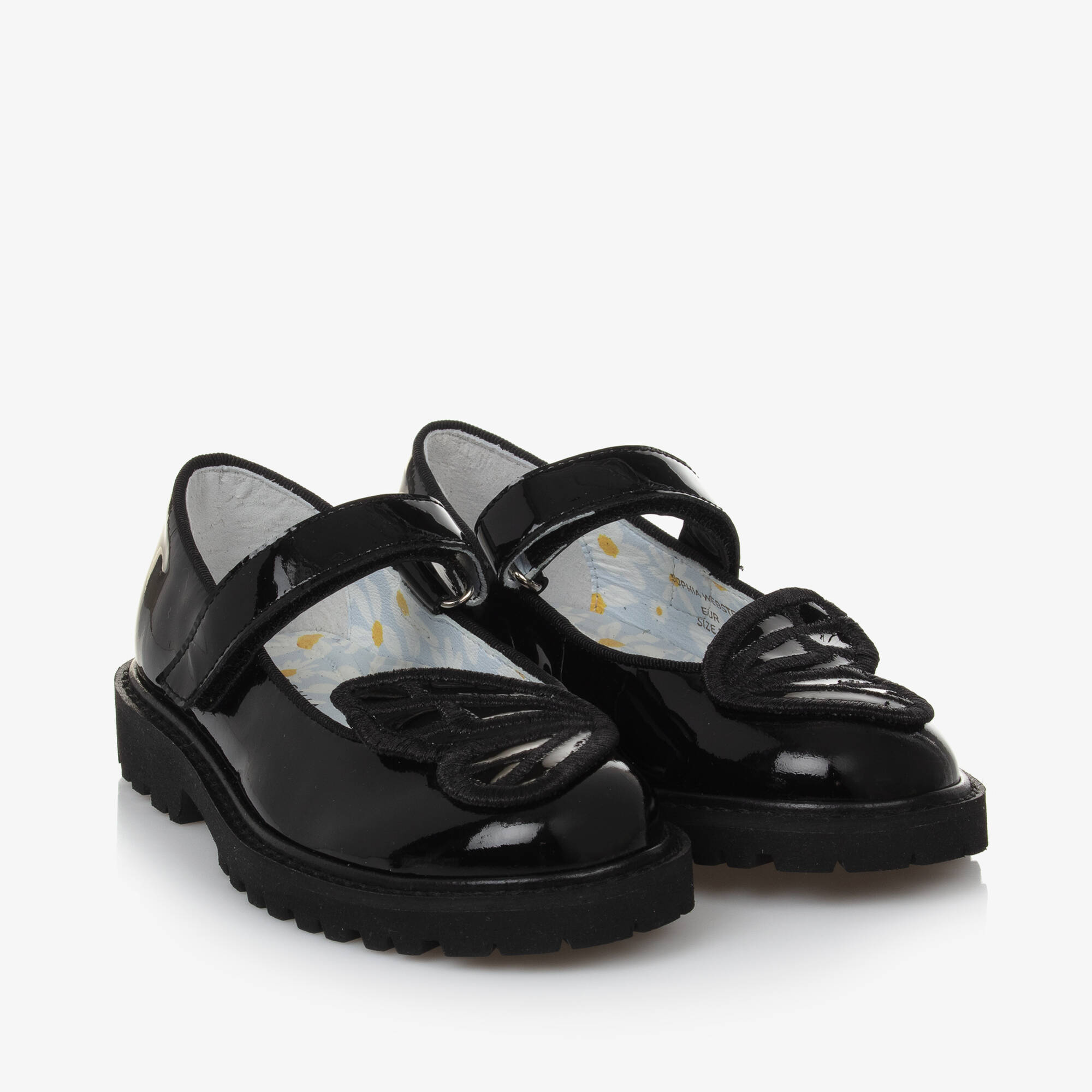 Sophia Webster Mini - Girls Shiny Leather Butterfly Flats ...