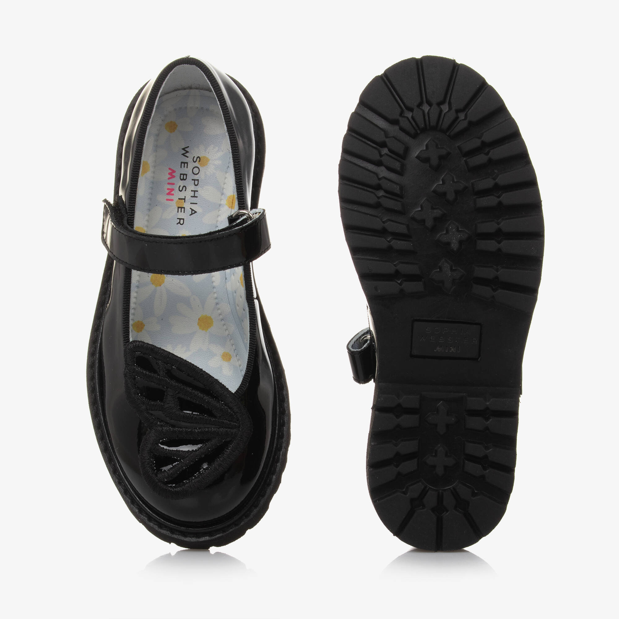 Sophia Webster Mini - Girls Shiny Leather Butterfly Flats ...