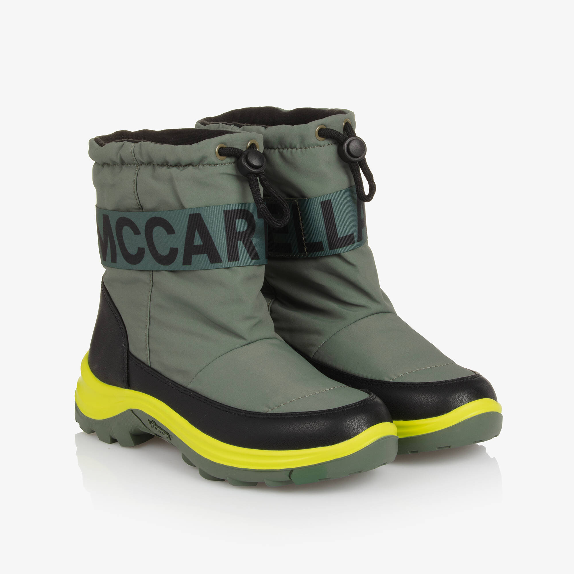 Stella McCartney Kids - Boys Khaki Green Vibram Snow Boots ...