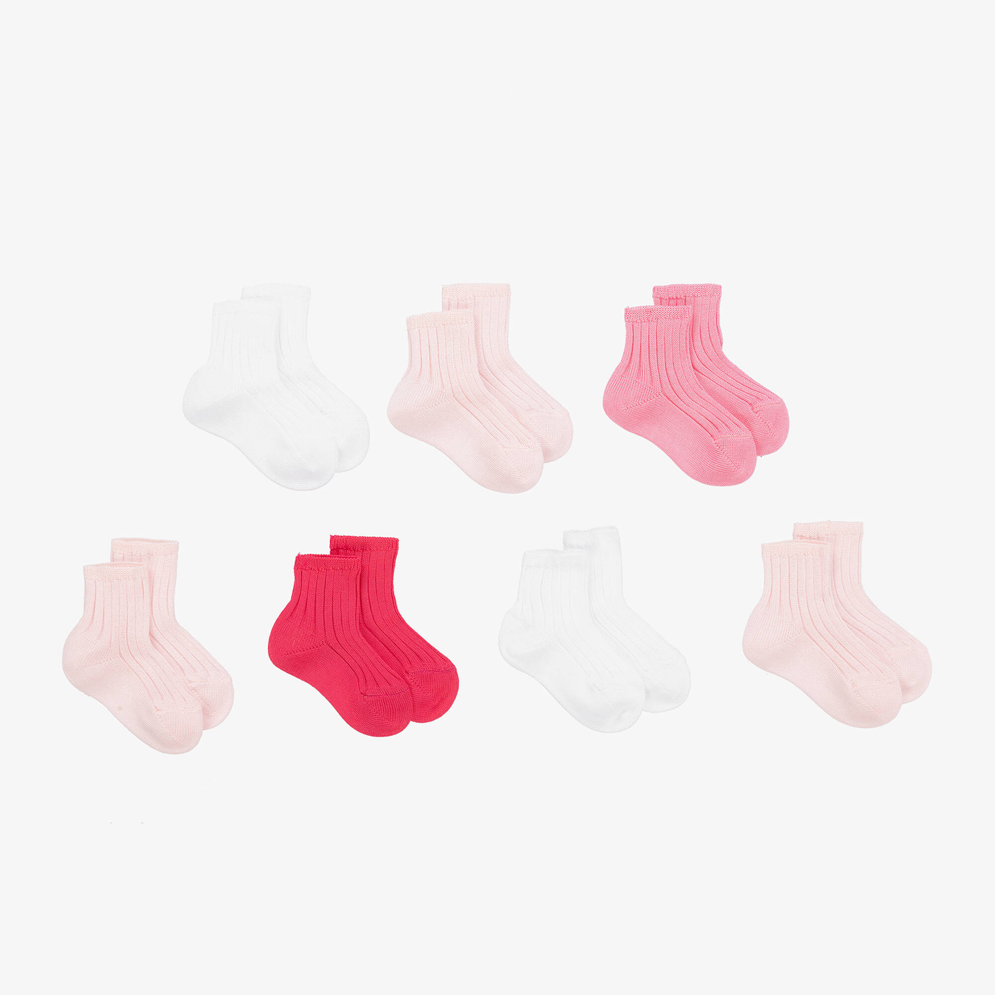 Story Loris - Baby Pink Socks Set (7 Pack) | Childrensalon Outlet