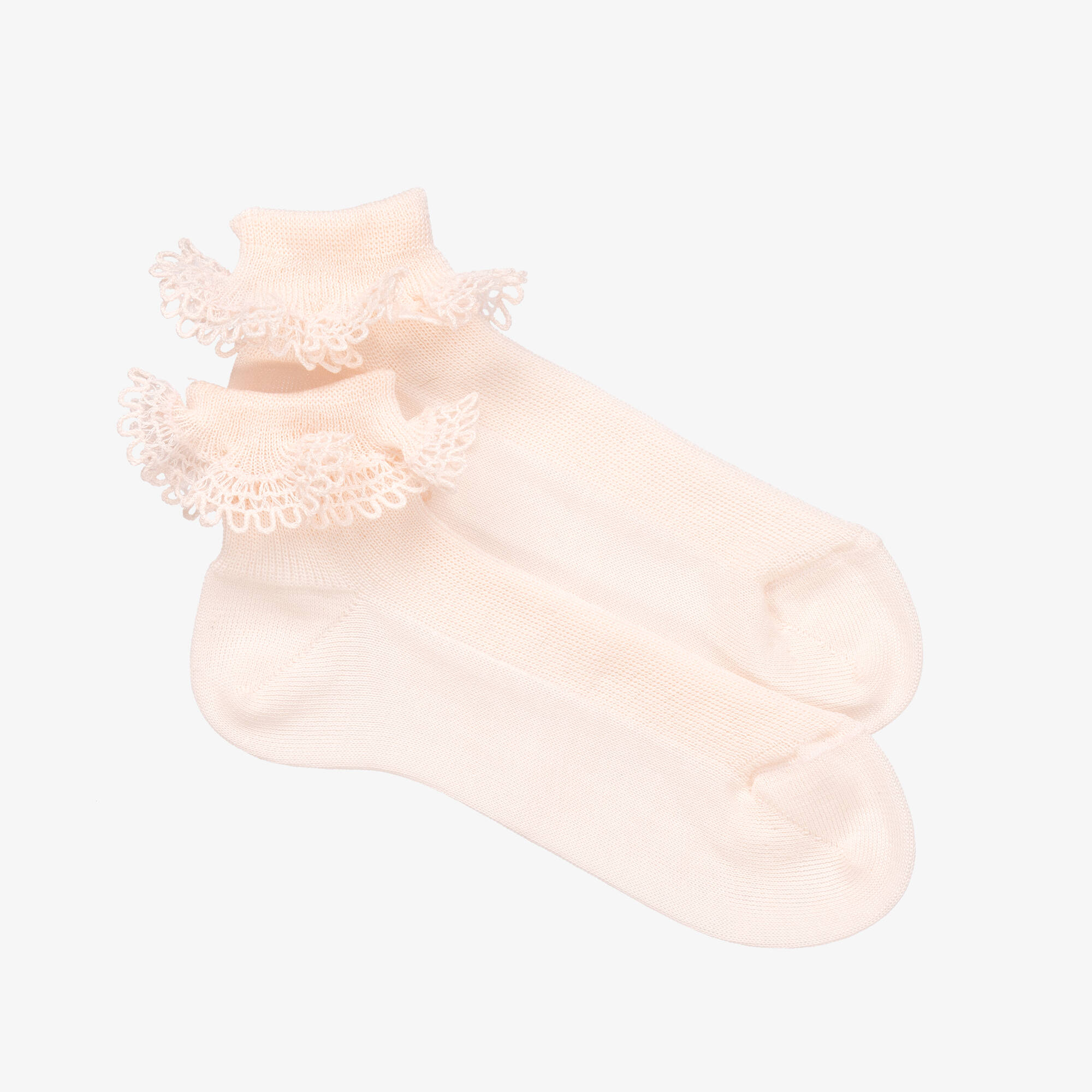 Story Loris - Girls Light Pink Lace Socks | Childrensalon Outlet