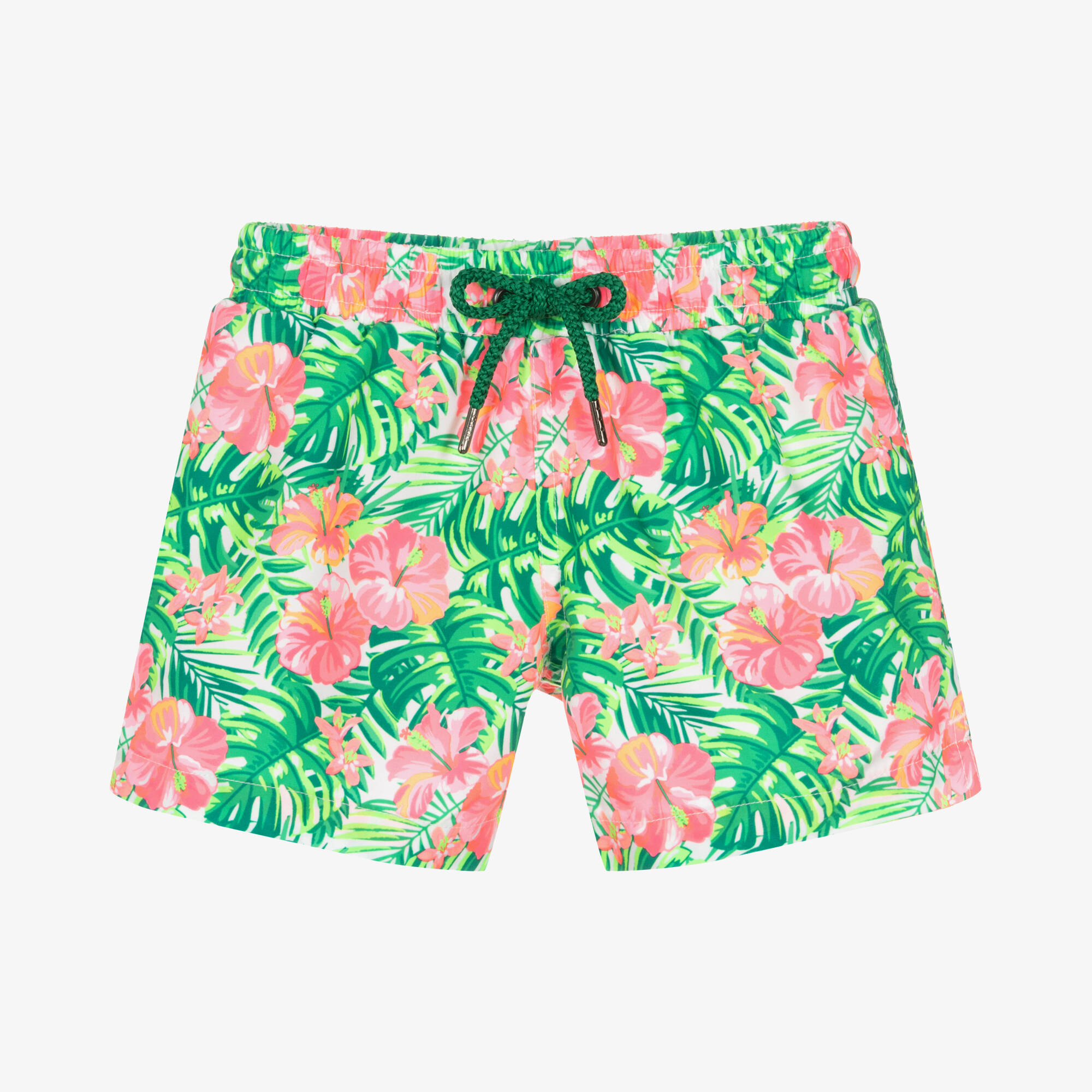 Sunuva - Boys Pink & Green Floral Swim Shorts | Childrensalon Outlet