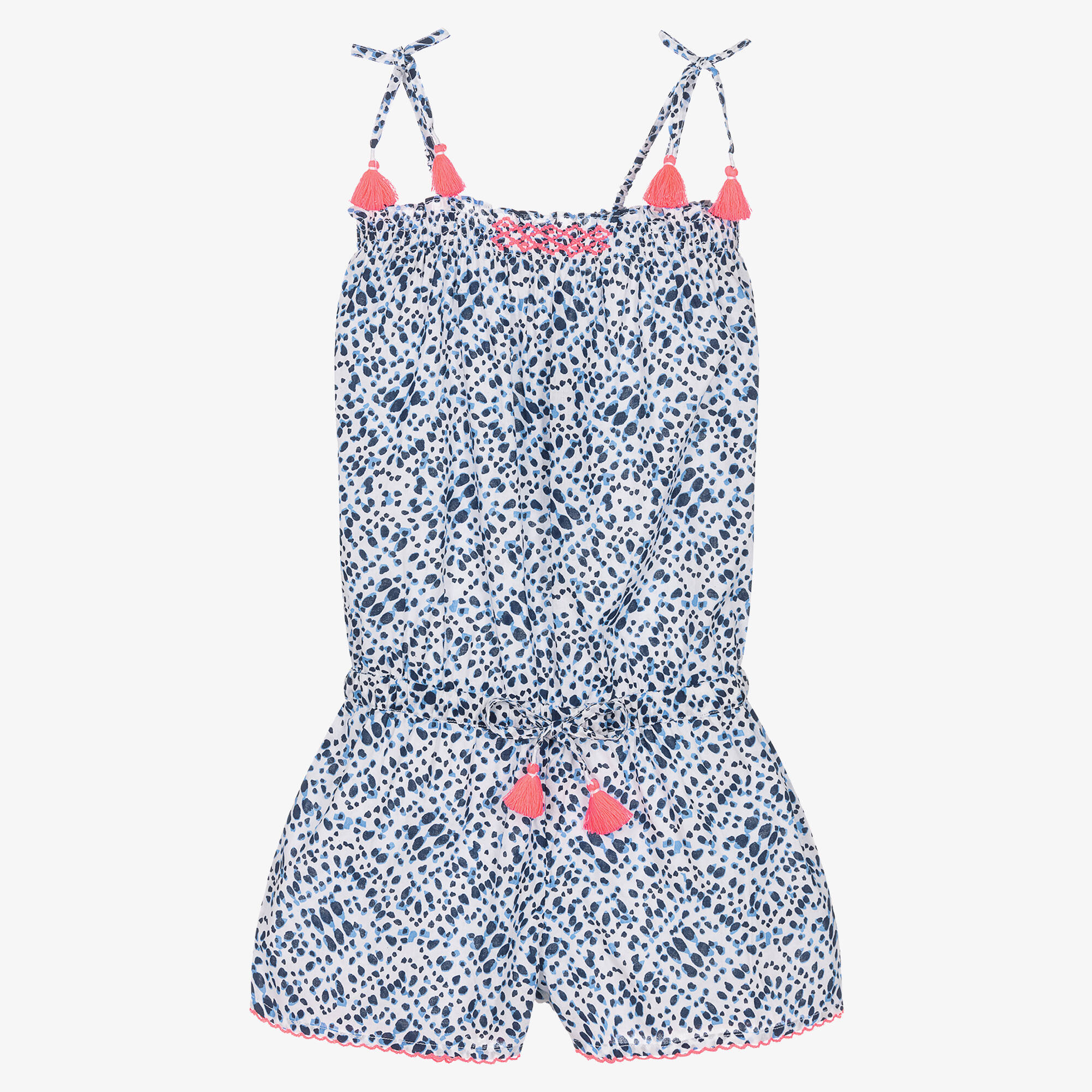 Sunuva - Girls Blue Animal Print Cotton Playsuit | Childrensalon Outlet