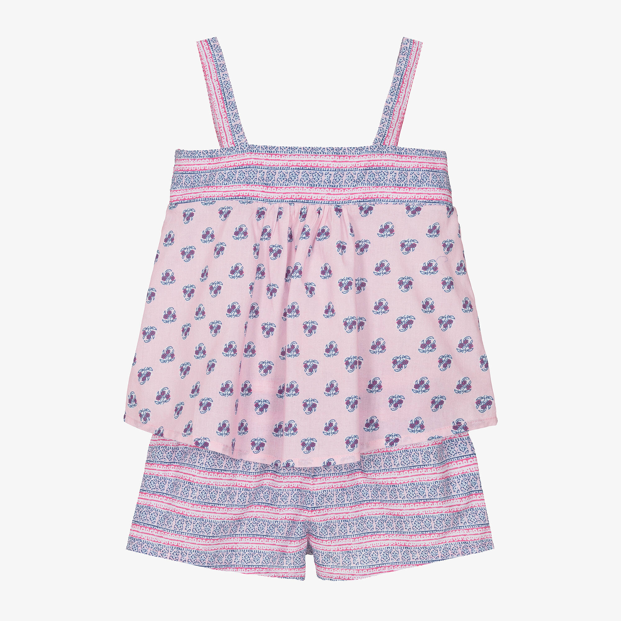 Sunuva - Girls Pink Cotton Shorts Set | Childrensalon Outlet