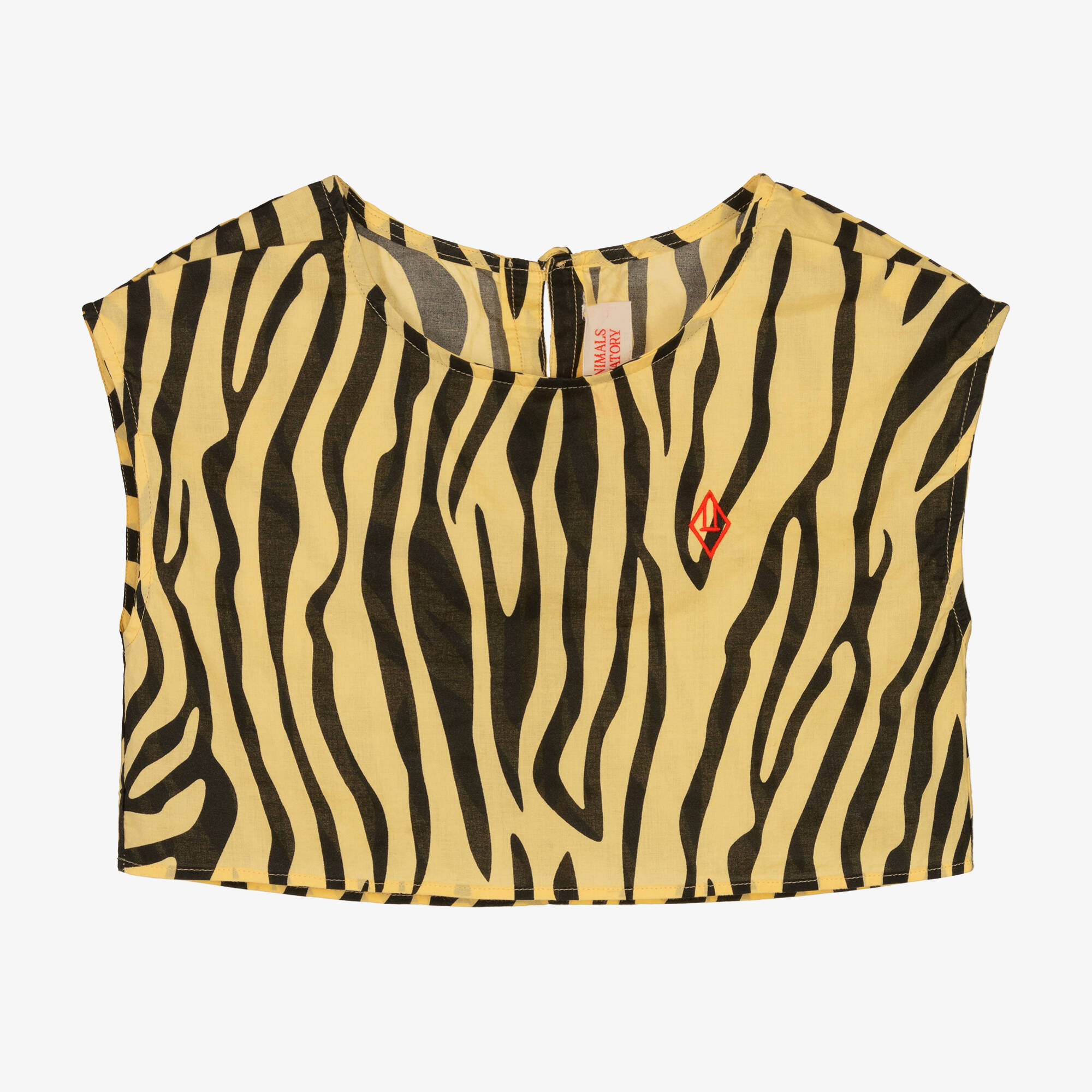 The Animals Observatory - Black & Yellow Cotton Zebra Print Top ...