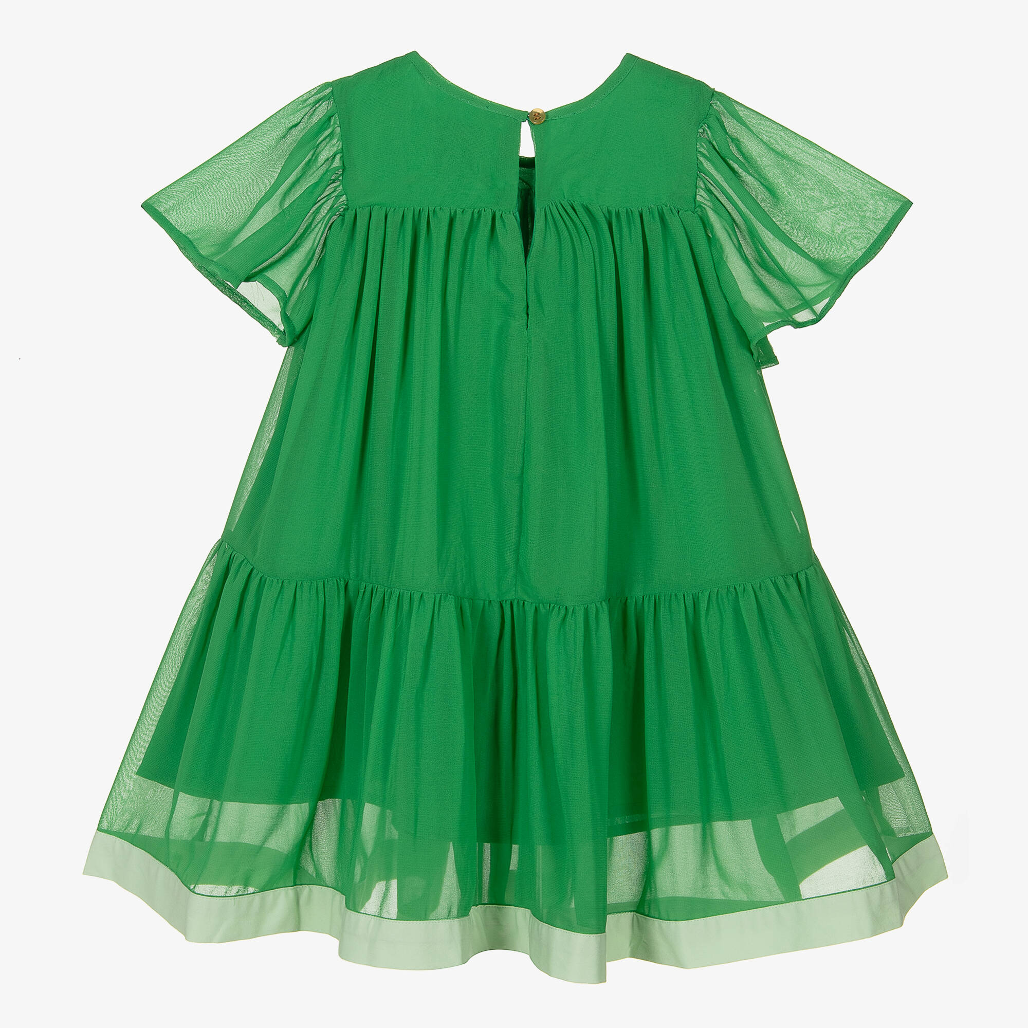 The Middle Daughter - Girls Green Chiffon Dress | Childrensalon Outlet