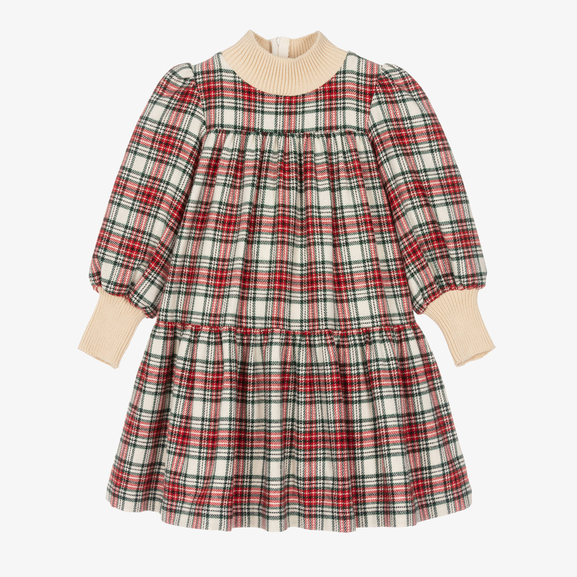 The Middle Daughter - Girls Tiered Red Check Dress | Childrensalon Outlet