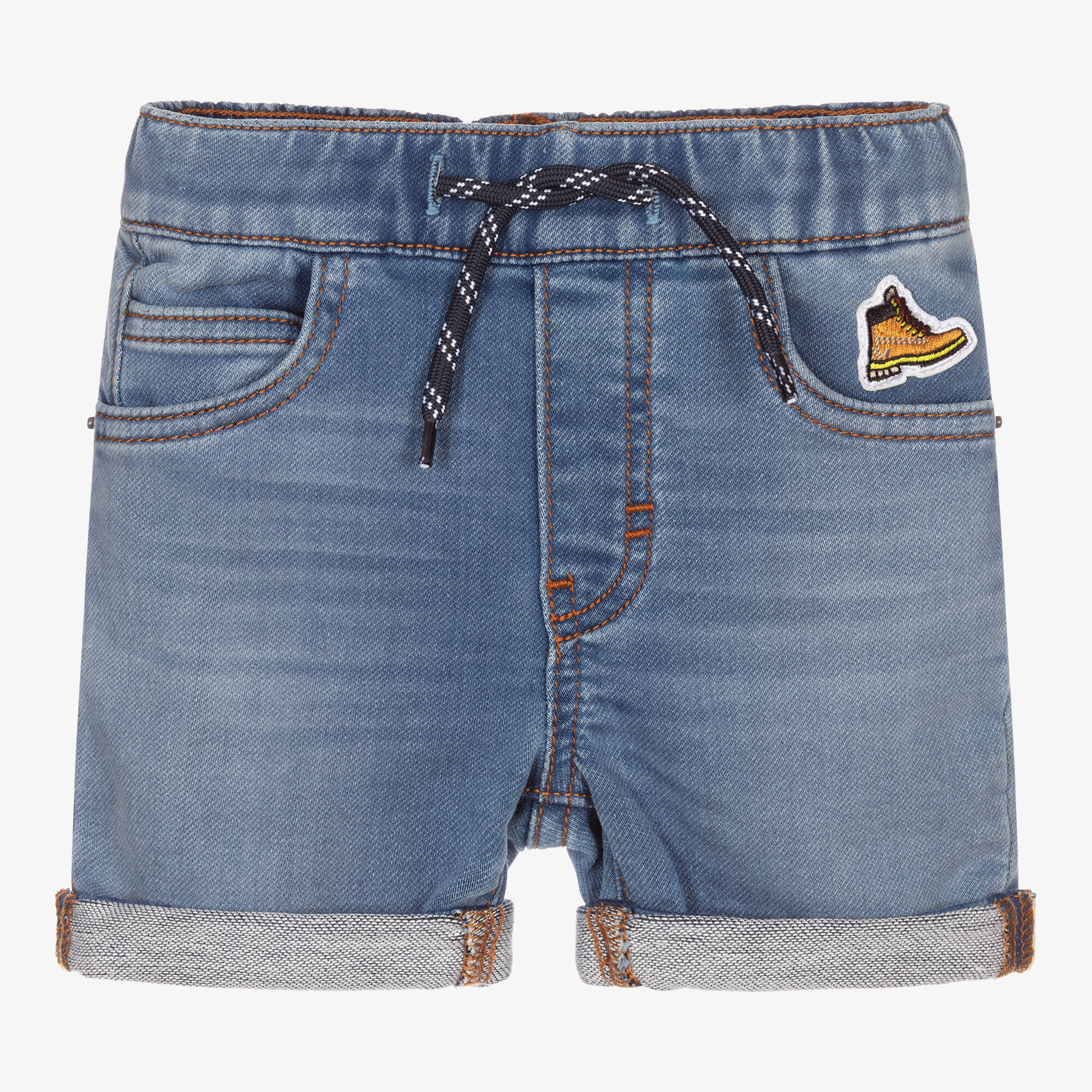 Timberland - Boys Blue Denim Jersey Shorts | Childrensalon Outlet