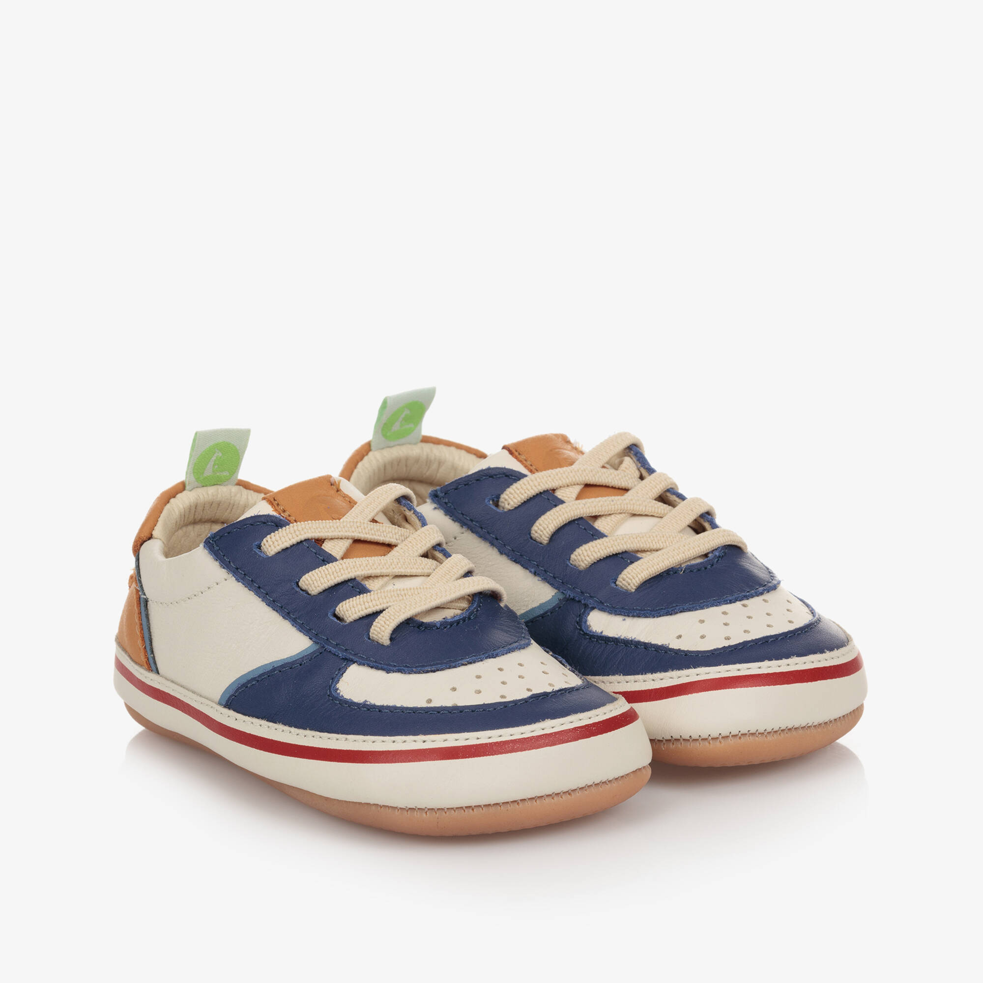 Tip Toey Joey - Blue Leather Baby Trainers | Childrensalon Outlet