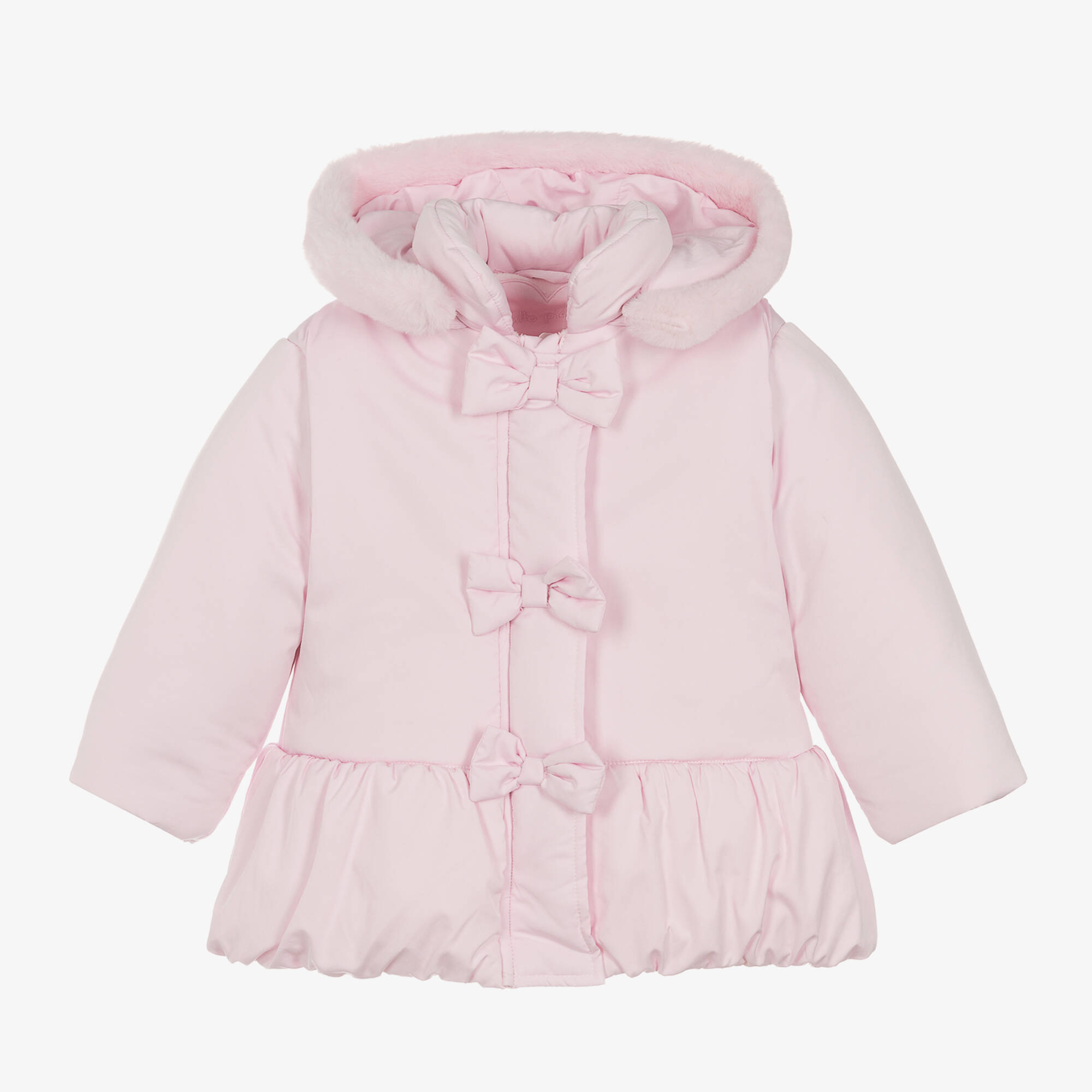 Tutto Piccolo - Girls Blush Bow Hooded Jacket | Childrensalon Outlet