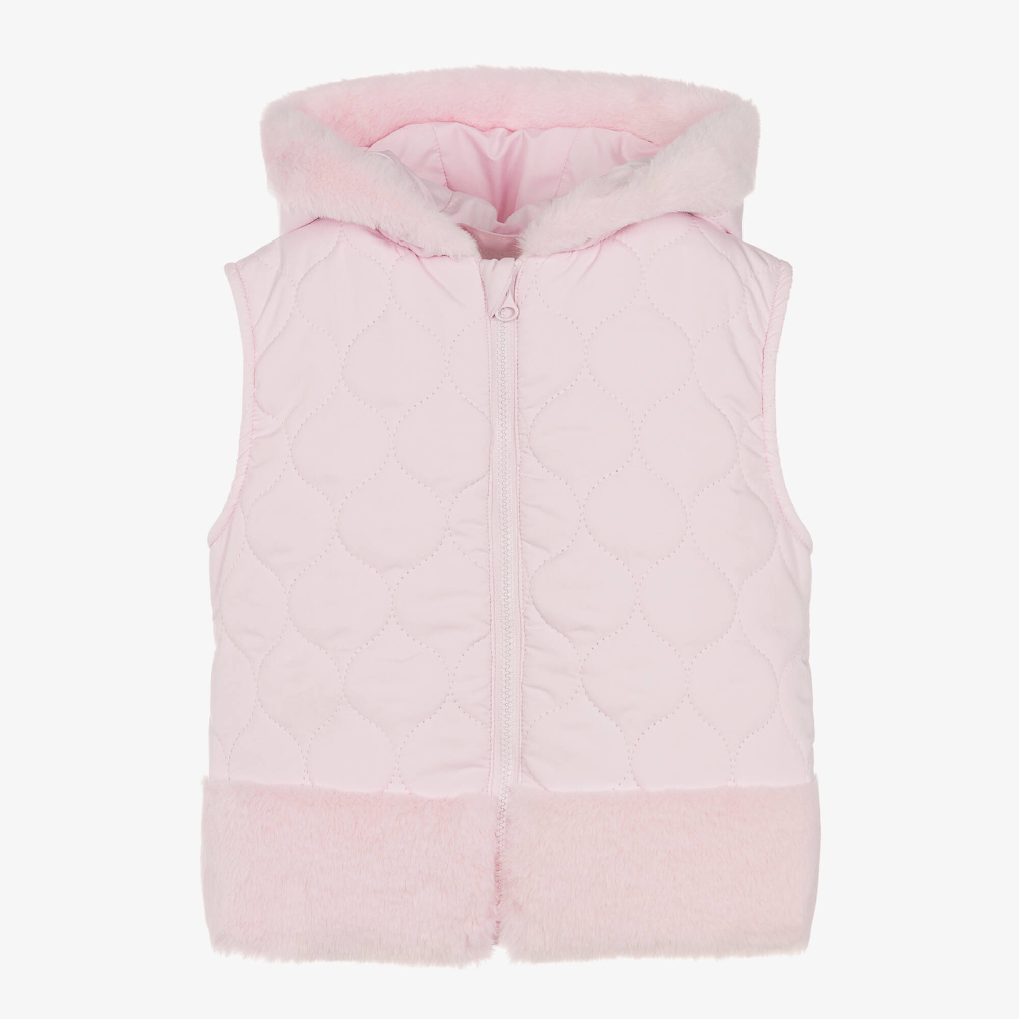 Tutto Piccolo - Girls Blush Quilted Hooded Vest | Childrensalon Outlet