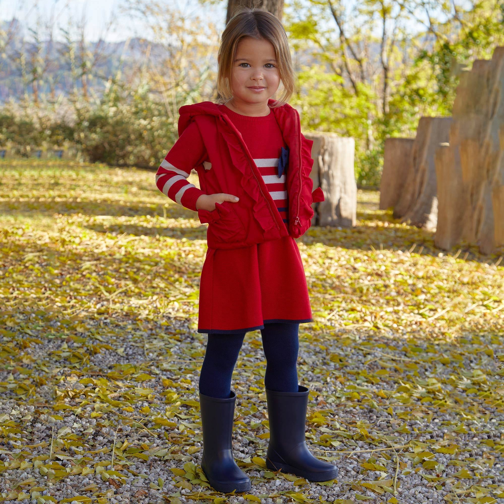 Tutto Piccolo - Girls Red Bow Padded Gilet | Childrensalon Outlet