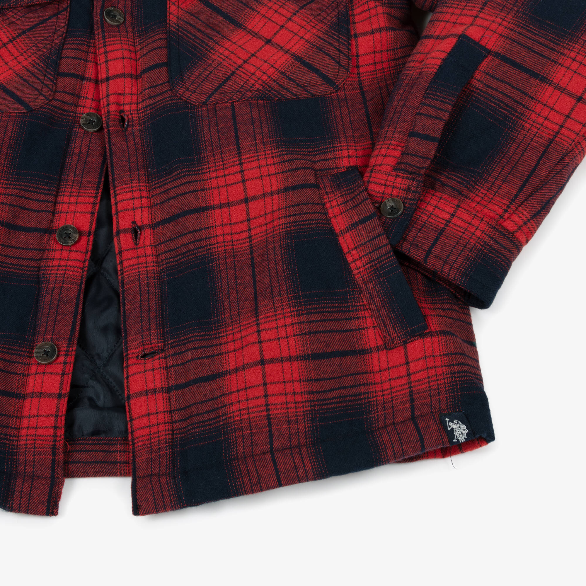 U.S. Polo Assn. - Boys Red & Blue Check Shacket | Childrensalon Outlet
