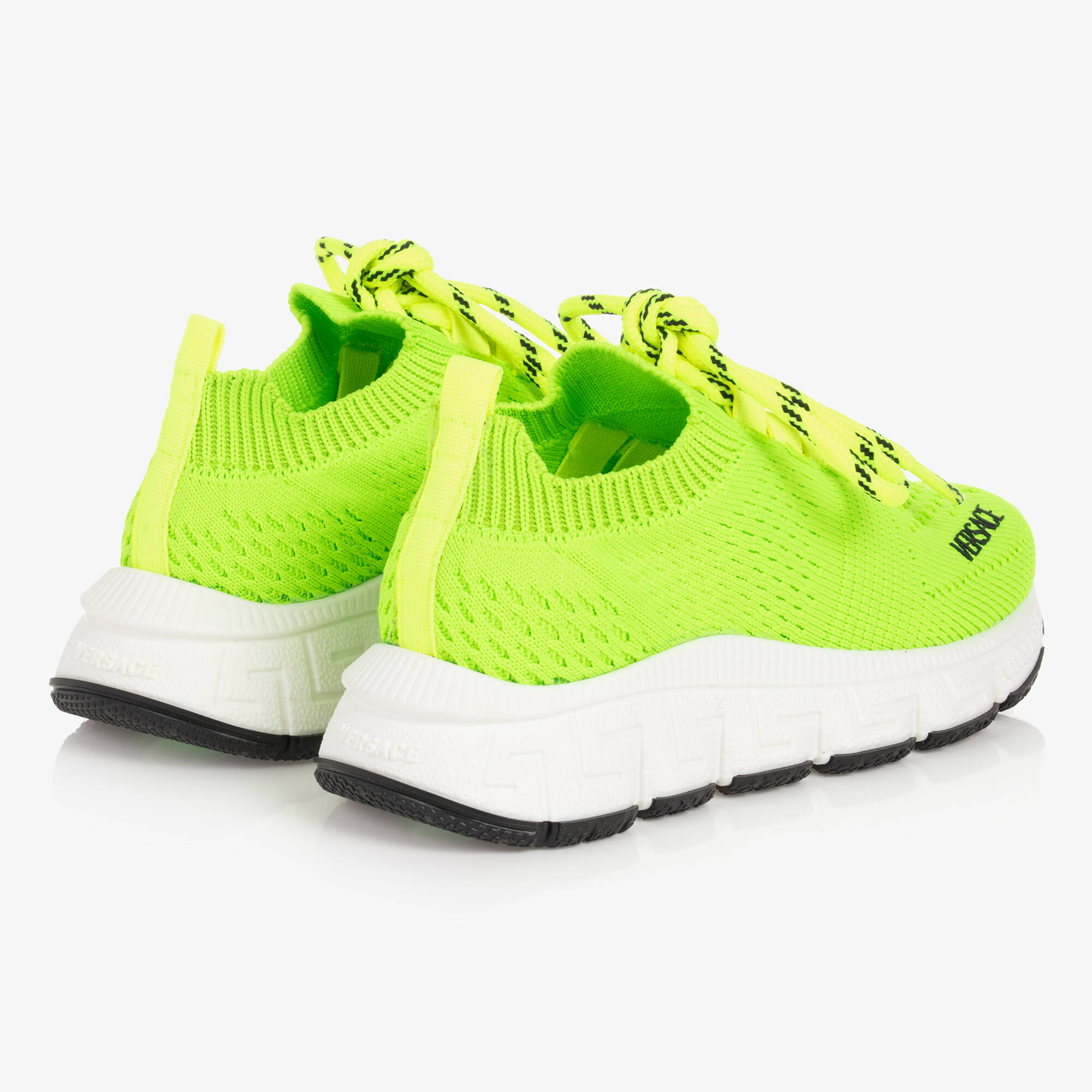 Versace - Teen Neon Green Knitted Trigreca Trainers | Childrensalon Outlet
