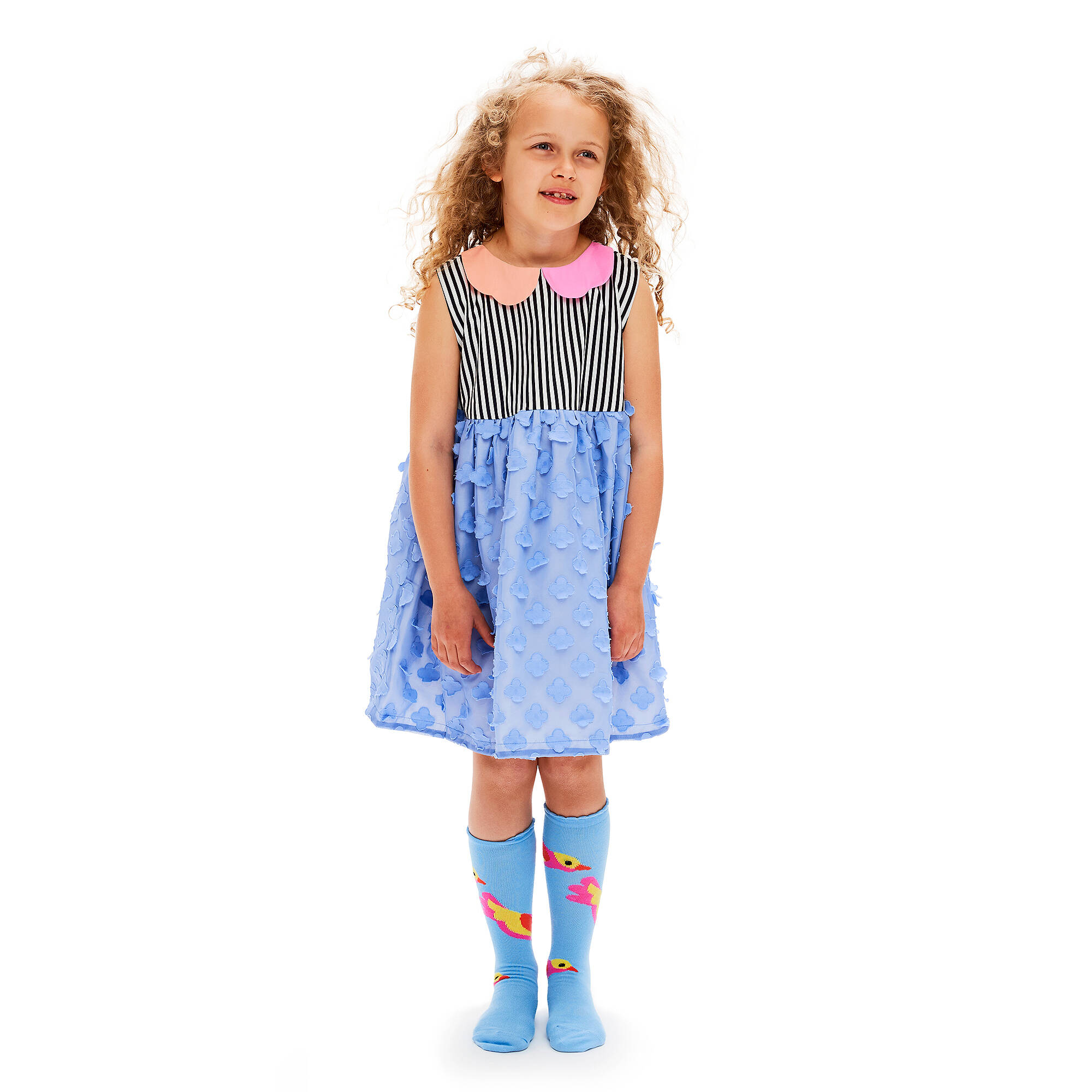 Wauw Capow - Girls Blue Birds Socks | Childrensalon Outlet