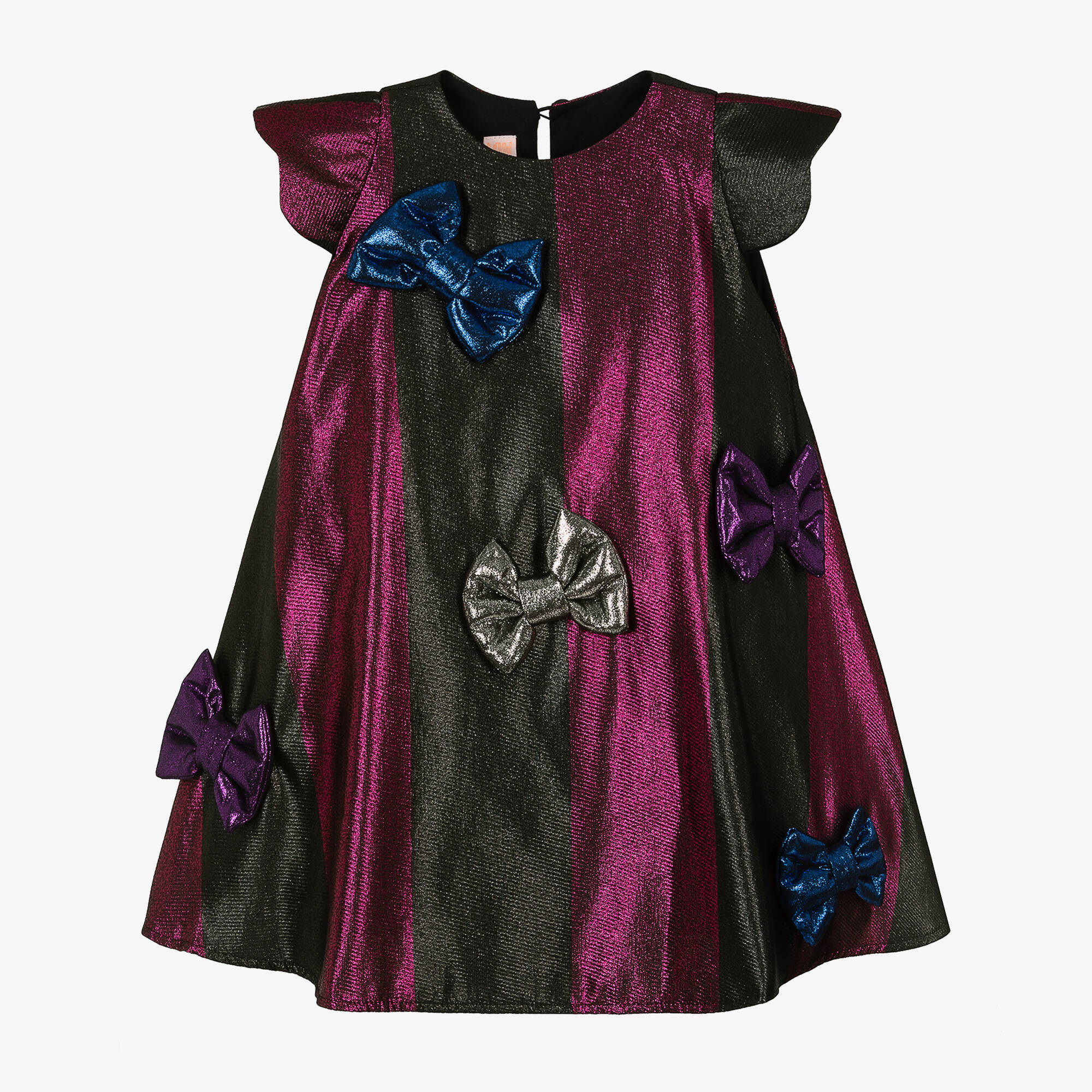 Wauw Capow - Girls Sparkling Bow A-Line Dress | Childrensalon Outlet