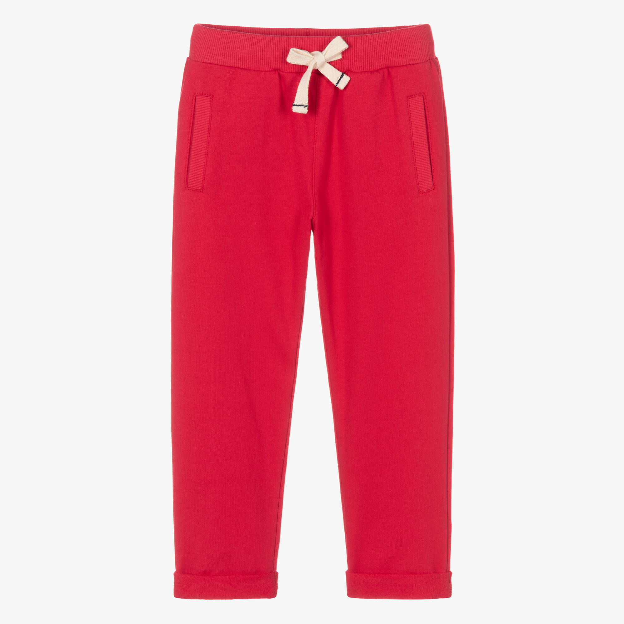 Week-end à la mer - Boys Red Cotton Joggers | Childrensalon Outlet