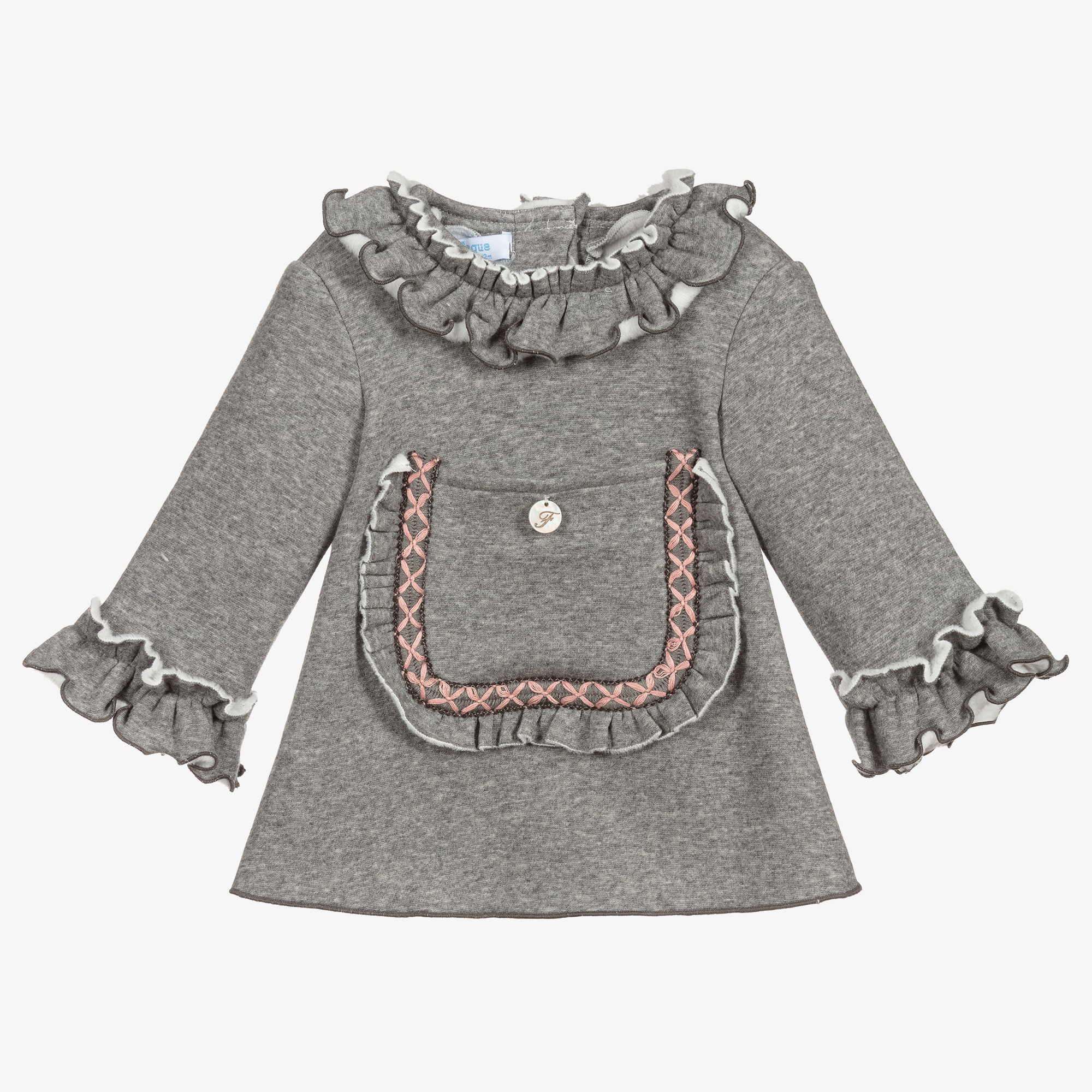 Foque - Grey Jersey Hooded Dress | Childrensalon Outlet