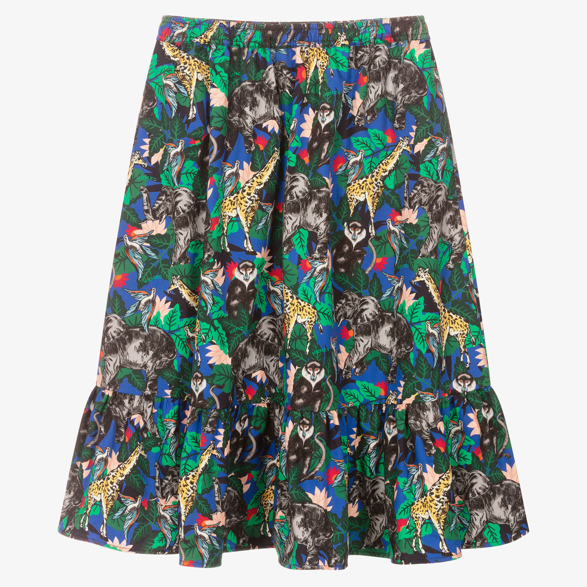 KENZO KIDS - Teen Girls Blue Jungle Skirt | Childrensalon Outlet KENZO KIDS - Teen Girls Blue Jungle Skirt | Childrensalon Outlet