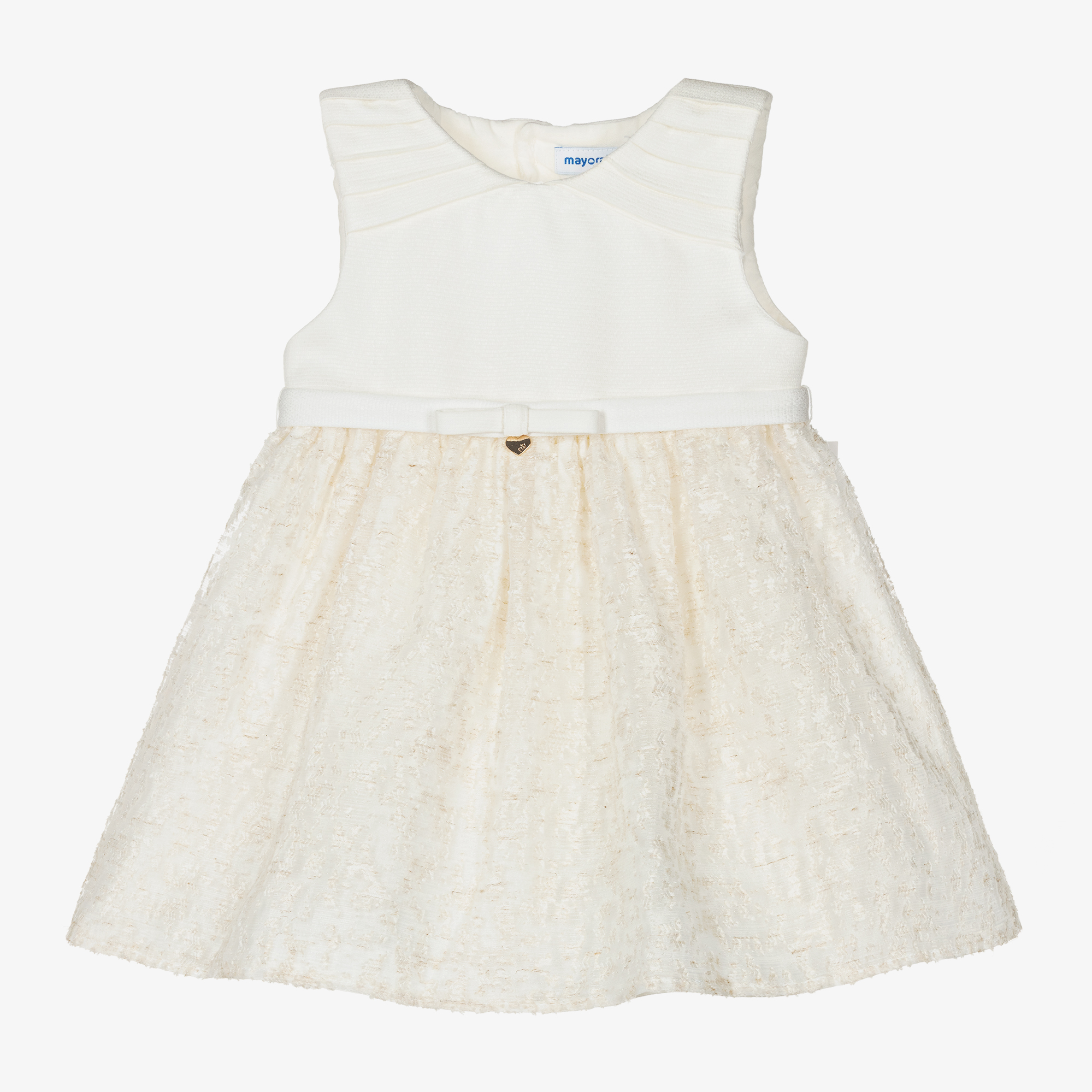 Mayoral - Girls Ivory Sparkly Lace & Tulle Dress | Childrensalon Outlet