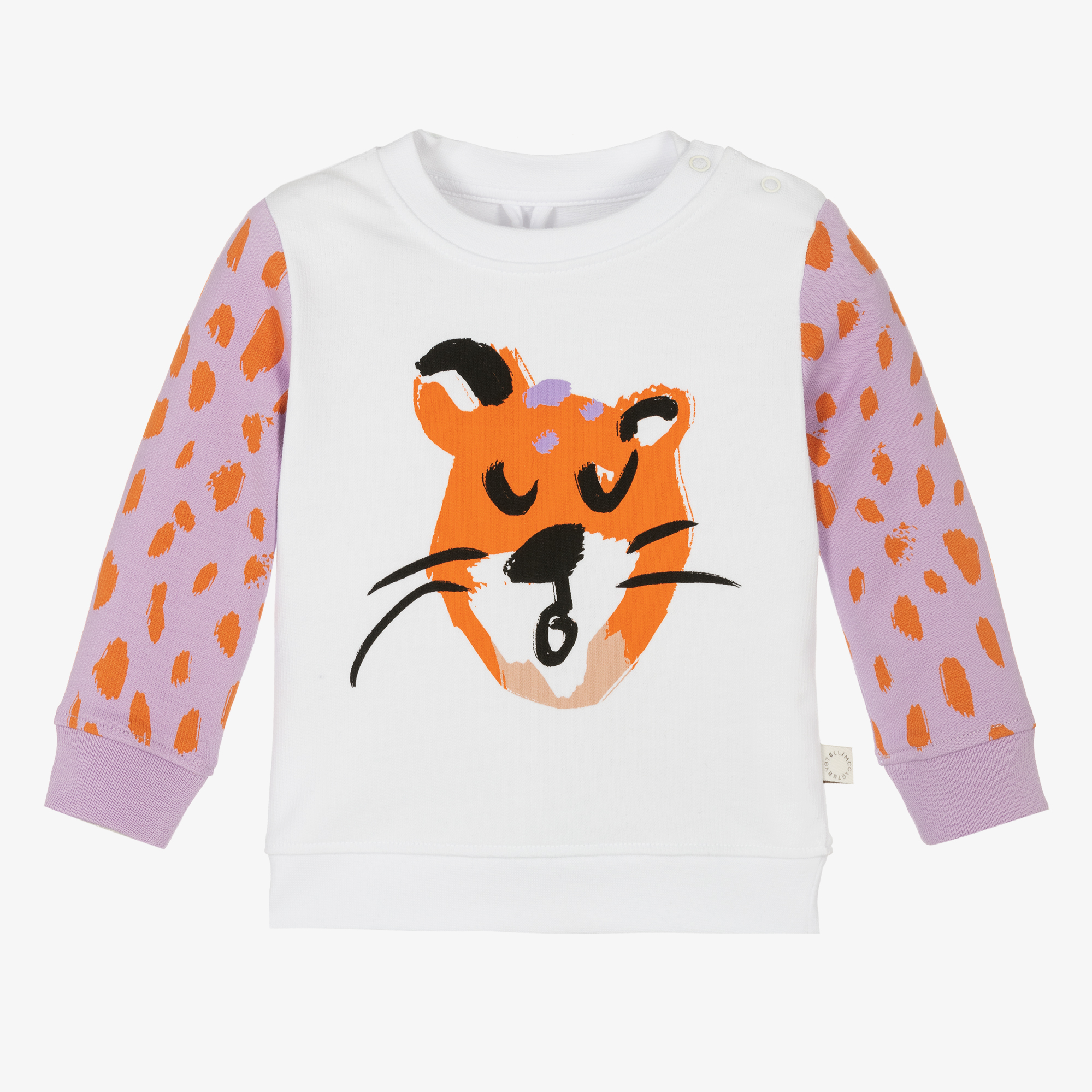 Stella McCartney Kids - Girls White Cotton Leopard Stella McCartney Kids - Girls White Cotton Leopard